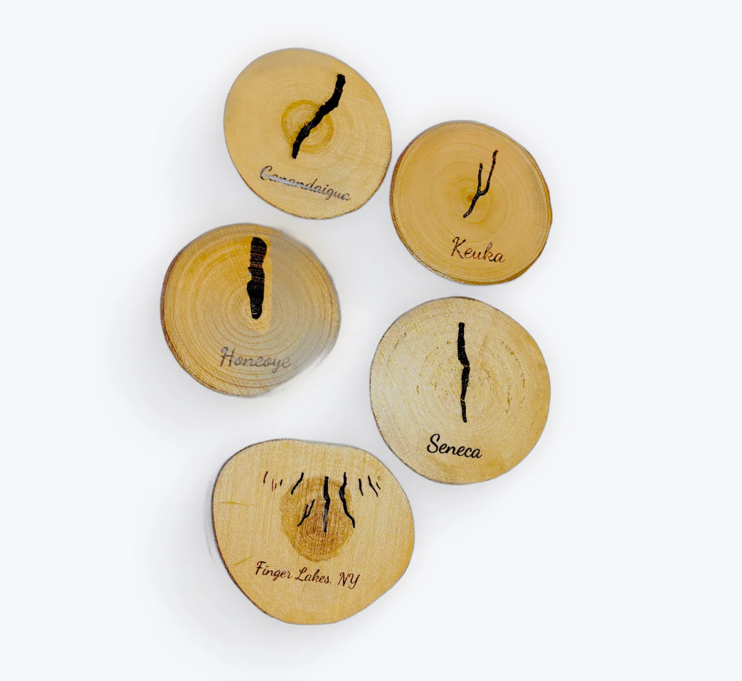 Laser Engraved Wood Coaster — Shop Finger Lakes